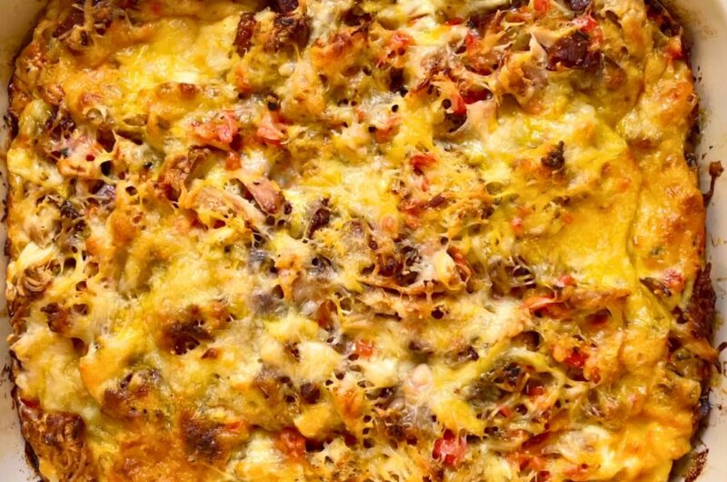 Leftover Turkey Breakfast Strata - She Adds Flavor